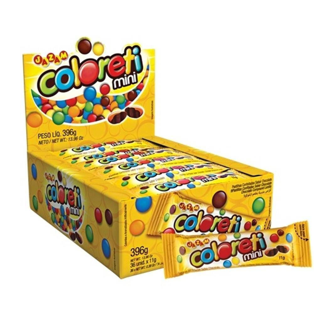 Chocolate Coloreti Display 36x11g 396g Jazam - Colibri Festas