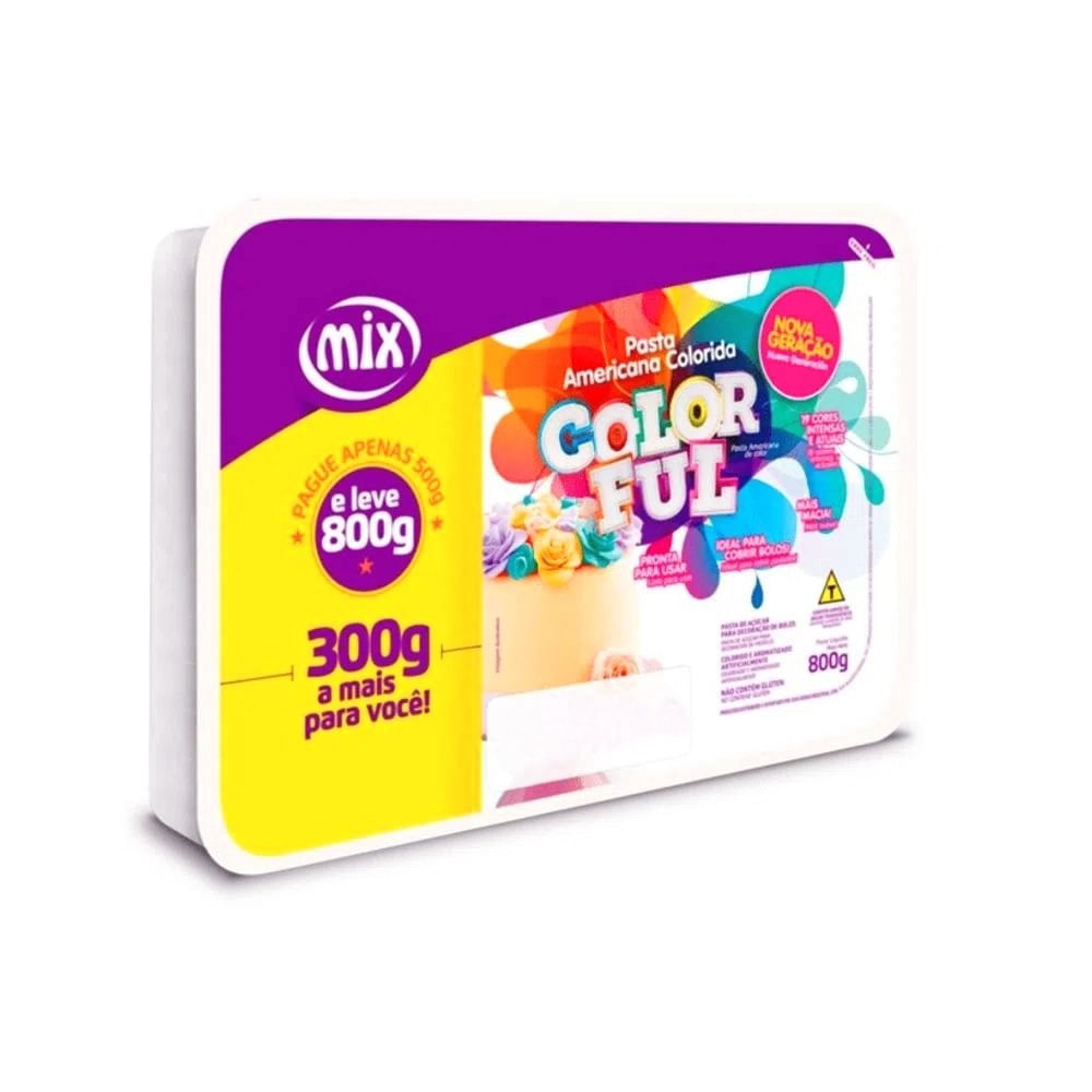 Pasta Americana Colorida Azul Bebe 800g Mix - Colibri Festas