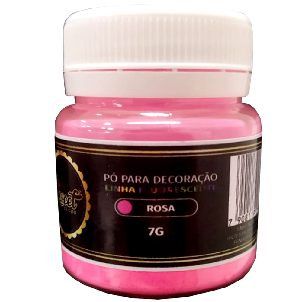 Pó Para Decoração Rosa Fluorescente 7g Sweet Decor - Colibri Festas