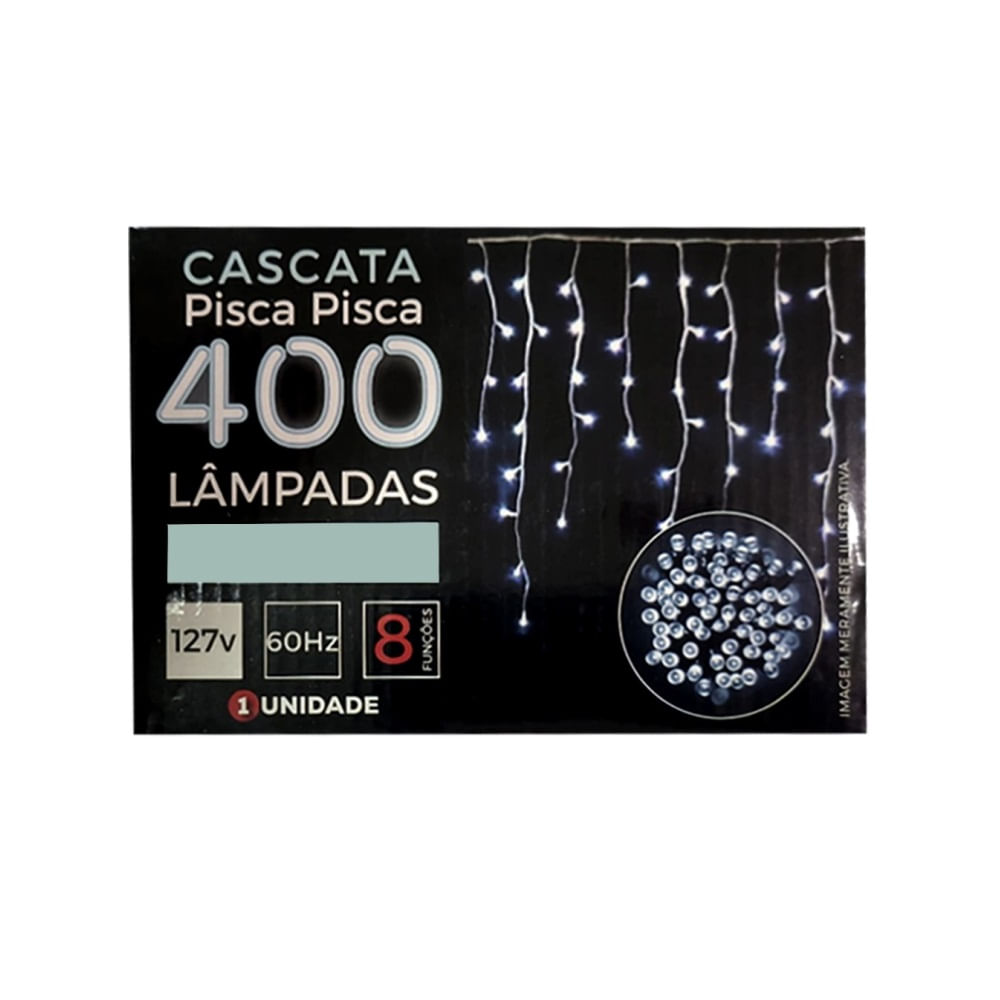 Pisca Pisca Cascata 400 Lâmpadas 8 Funções Colorido 127v Rio Master ...
