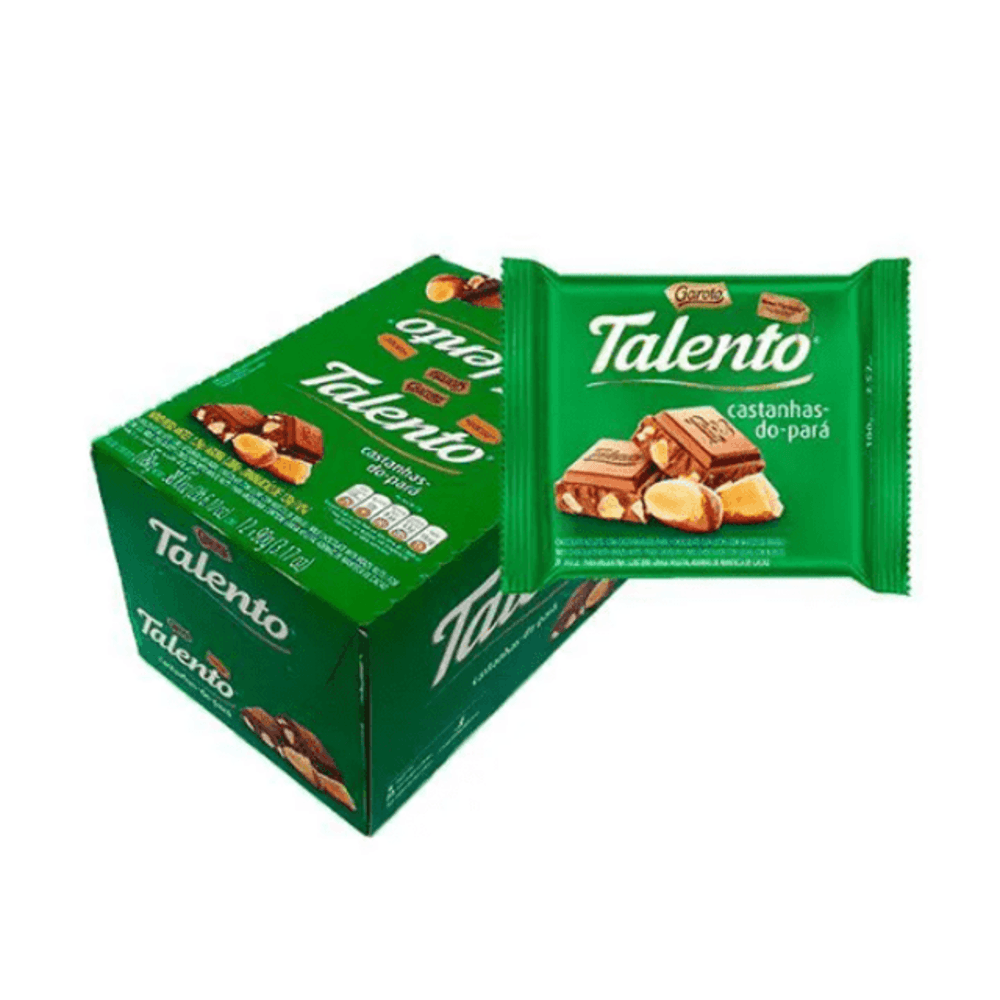 Chocolate Talento Sabor Castanha-do-pará 12x85g Display 1,02kg Garoto ...