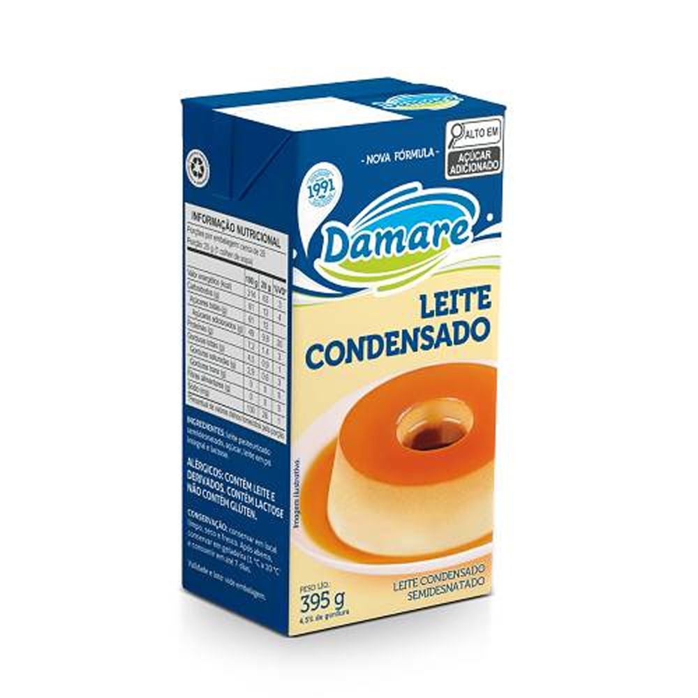 Leite Condensado Semidesnatado 395g Damare - Colibri Festas
