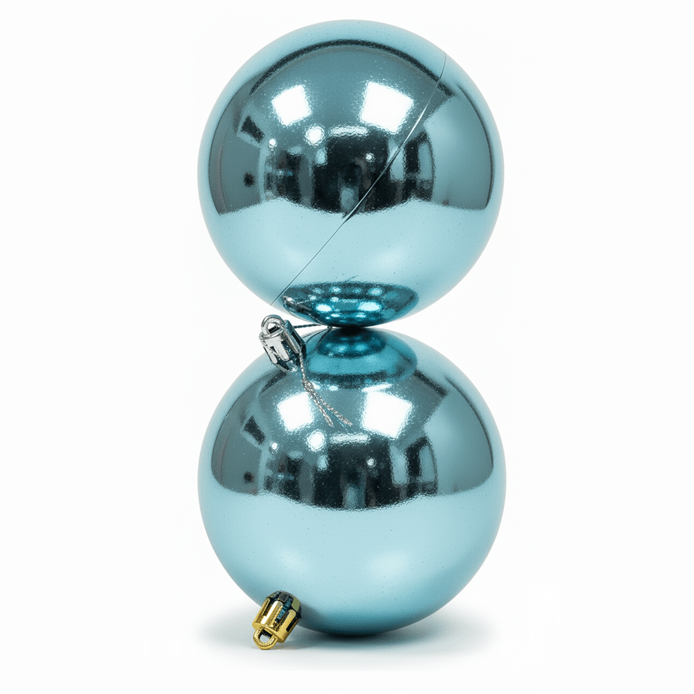 Bolas De árvore De Natal Azul Claro Metálico Wincy - Colibri Festas